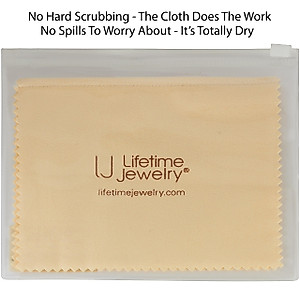LIFETIME JEWELRY Polishing Cloth New and Improved Professional Cleaner for Gold or Rhodium Plated Jewelry Comes in Plastic Storage Pouch 5 x 6 Inches