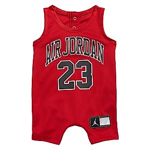 Jordan Baby Boys Mesh Jersey Romper (Gym Red(556169-R78)/Black, 3 Months)