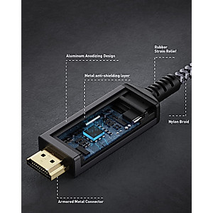 Maxonar 8K DisplayPort 1.4 to HDMI 2.1 Cable, 6.6FT Unidirectional DP1.4 to HDMI 2.1 Video Cord Support 4K@120Hz Dynamic HDR,HDCP 2.3,DSC 1.2a for RTX 3090, RX6900, PC, AMD NVIDIA Graphics