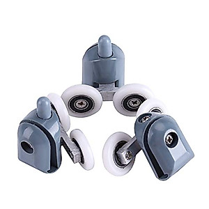 FastUU Pulleys Rollers, Low Noise Shower Door Rollers, Easy Clean Door Roller, Shower Cabins for Bathroom(Double Wheel)