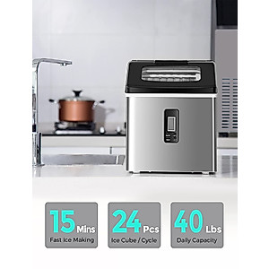 SOUKOO Ice Maker Countertop with 40lbs/Day (18F)…