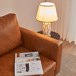 Kingfun 65" Loveseat Sofa, Faux Leather Love Seat Couch, Mid Century Modern Couch with Solid Wooden Frame for Living Room & Bedroom in Small Spaces, Brown