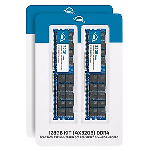 OWC 128GB (4 x 32GB) DDR4 ECC Registered CL21 PC4-23400 2933MHz SDRAM Memory Ram Upgrade Module Compatible with 2019 Mac Pro 7,1 Models (OWC2933R3M128)