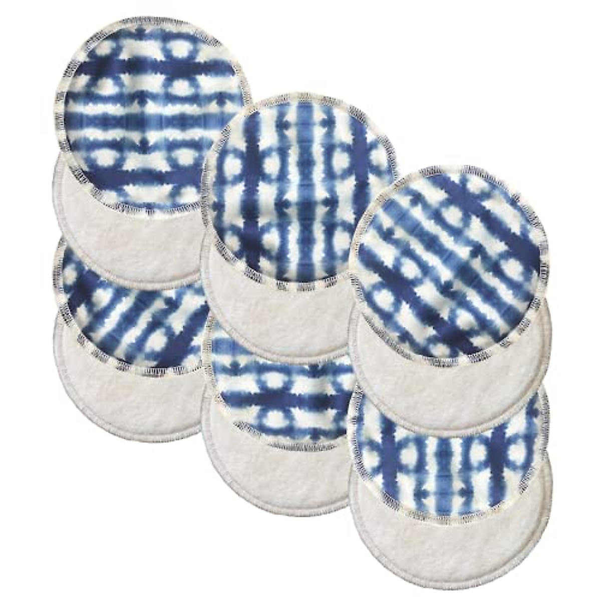 Bamboobies Women’s Nursing Pads, Reusable and Washable Overnight Pads, Leak-Proof Pads for Breastfeeding, Shibori Blue, 4 Pads