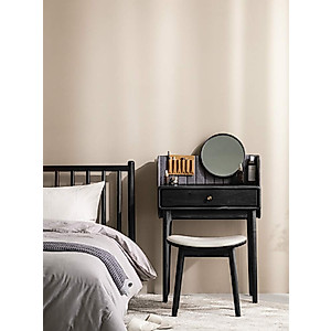 URFORESTIC Vanity Stool, Modern Makeup Dressing Stool with Concave Seat Surface,Capacity 300lb, Easy Assembly (White)