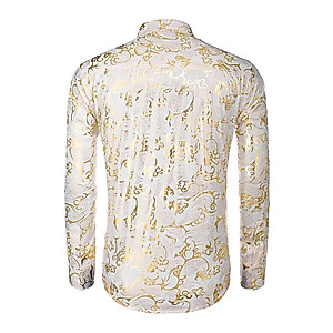 COOFANDY Men's Party Shirt Wedding Performance Valentine Tuxedo Slim Fit Shirts