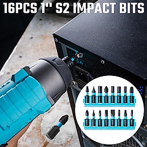 DURATECH 33-Piece Impact Screwdriver Bit Socket Set, CRV/S2 Screwdriving Bits with Quick Fit Tough Case for Screwdriving Applications