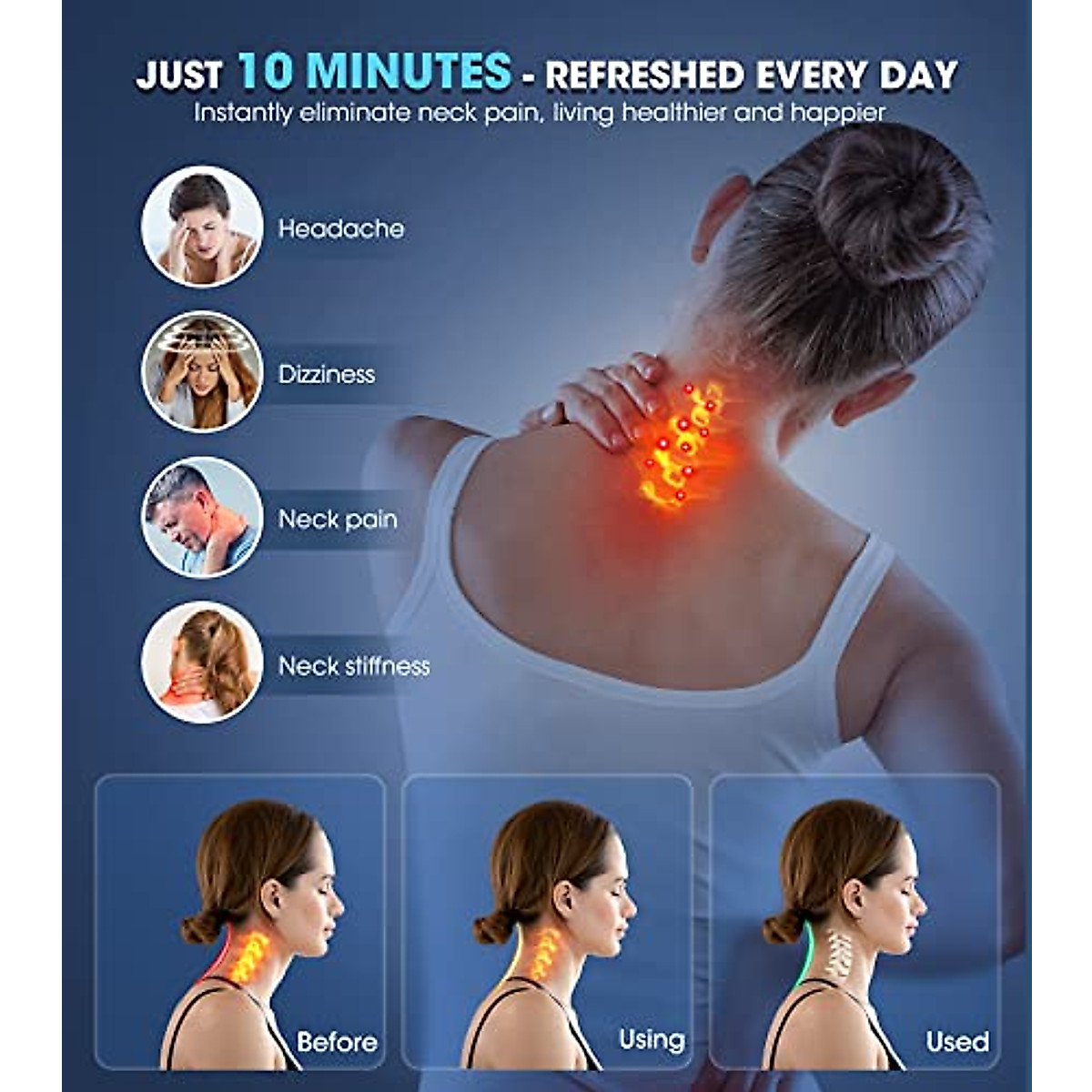 Octifie Odorless Neck Stretcher for Neck Pain Relief, Ergonomic Neck Cloud Cervical Traction Device Chiropractic Pillow for Spine Alignment, Neck and Shoulder Relaxer for TMJ Headache Muscle Tension