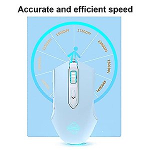 FELICON RGB Lightweight Gaming Mouse, Programmable 7 Buttons, Ergonomic LED Backlit USB Gamer Mice Computer Laptop PC,Compatible with Windows Mac OS Linux(Blue)