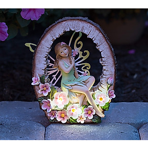 VP Home Woodland Garden Fairy Solar Powered Outdoor Decor Garden Light with LED Crackled Glass Globe Great Addition for Your Garden Solar Powered Light Garden Decorations Gifts for Outside Patio Lawn