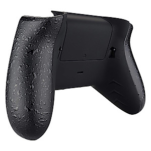 eXtremeRate FlashShot Trigger Stop Bottom Shell Kit for Xbox One S & One X Controller, Redesigned Back Shell & Textured Black Handle Grips & Hair Trigger for Xbox One S X Controller Model 1708