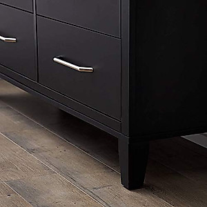 Edenbrook Bedroom-Six Drawer-Modern Design-Easy Assembly, Black Dresser, 55x35x16 inches