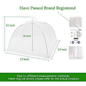 FOOEN (6 Pack) Pop-Up Outside Picnic Mesh Food Covers Tent Umbrella for Outdoors and Camping Food Net Cover Keep out Flies Mosquitoes Ideal for Parties BBQ, Reusable and Collapsible 17 x 17inches
