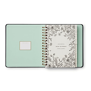 RIFLE PAPER CO. 2024 Flores 17-Month Covered Planner - Aug 2023-Dec. 2024, Weekly and Monthly Pages, Includes Inspirational Quotes, Sticker Sheets, and Illustrated Endpapers