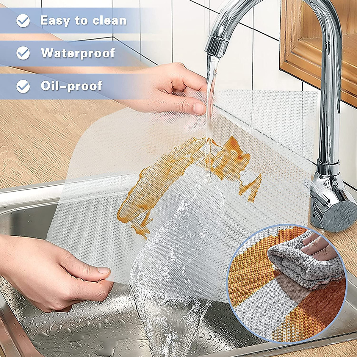 GEEBOBO Shelf Liner 12inx20ft, Refrigerator Liners, Wire Shelf Liner, Shelf Liners for Kitchen Cabinets Non-Adhesive, Clear Plastic Fridge Shelf Liner Fits Glass Shelves, Drawers, Dresser, Pantry