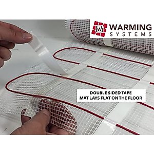 30 Sqft Warming Systems 120 V Electric Tile Radiant Floor Heating Mat with WiFi Touch Screen Programmable Thermostat. Includes Installation Monitor and Floor Temperature Sensor