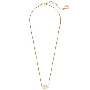 Kendra Scott Tess Pendant Necklace for Women, Fashion Jewelry, Gold-Plated, Iridescent Drusy