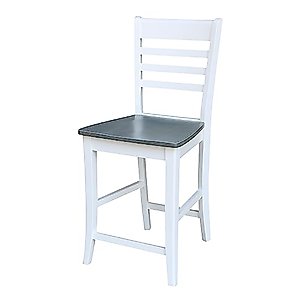 International Concepts Roma Counter Stool-24 Seat Height, White/Heather gray