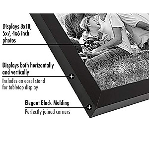 Americanflat 10-Piece Black Picture Frame Set | Includes Sizes 8x10, 5x7, and 4x6. & 7 Pack Gallery Wall Set | Displays One 11x14, Two 8x10, and Four 5x7 inch photos