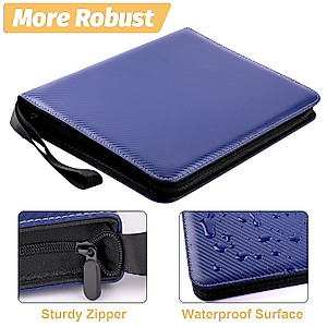 GERMUN 9 Pocket Card Binder, Premium Zip Trading Card Binder, 720 Double Sided Pocket PU Card Collection Binder, Collector Card Album, Card Folder for MTG, TCG, Sports Cards, Game Cards (Blue)