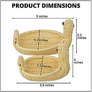 Shop LC Set of 2 Home Room Decor Beige Multi Purpose Durable Duck Shape Rattan Basket