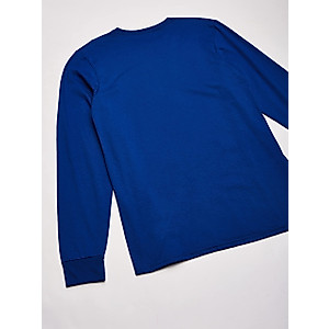 Russell Athletic mens Cotton Performance Long Sleeve T-Shirt, Royal, L