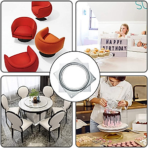 ZZHXSM 1Pcs Lazy Susan Hardware, 6 Inch Square Rotating Bearing Plate, Turntable Bearing for Serving Trays, Kitchen Storage Racks, Zinc Plated Steel Swivel, Plate Craft Table