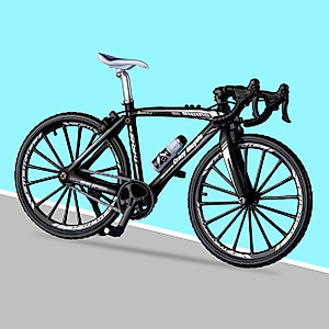 1:10 Scale Die-Cast Alloy Mini Mountain Bike Bicycle Model Toy Desktop Decoration Crafts for Cycling Lovers Bike Racers Athletes Children Boys and Girls (Black)