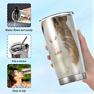 Yasala Tumbler Guinea Pig Cute Insulated Coffee Cup Beverage Container Office Travel Mug with Straw and Lid 20oz Holiday Back to School Gift