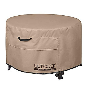 ULTCOVER Patio Fire Pit Table Cover Round 36 inch Outdoor Waterproof Fire Bowl Cover