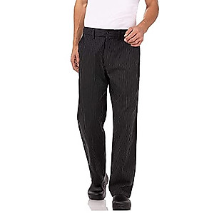 Chef Works Men's Professional Series Chef Pants, Gray Stripe, Medium