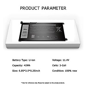 YRDD6 Laptop Battery for Dell Inspiron 3493 3501 3582 3583 3584 3593 3793 5480 5481 5482 5485 5491 5493 5585 5590 5591 5593 5594 5598 7586 OYRDD6 VM732 OVM732 1VX1H 01VX1H（42Wh 11.4V 3-Cell）