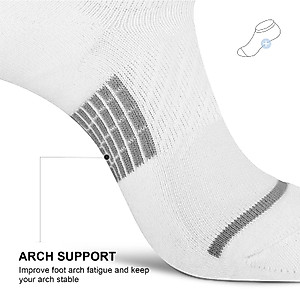 PAPLUS No Show Socks Men 6 Pairs, Non Slip Cushioned Low Cut Ankle Sock with Arch Support, Size 10-13