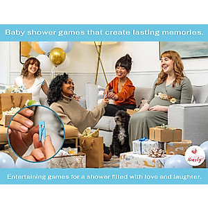 Party Hearty Baby Shower Games for Boy, Don't Say Baby Game,1 Sign and 50 Mini Blue Clothespins, Don't Say Baby Baby Shower Game, Baby Shower Ideas