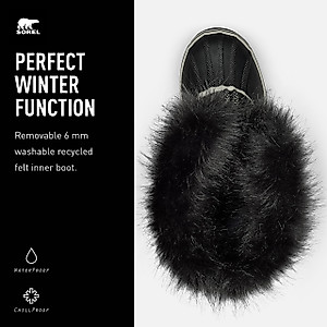 Sorel Youth Unisex Youth Joan of Arctic Waterproof Boots - Black, Dove - Size 2