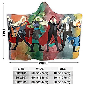 Hooded Blanket Throne of Glass Series Watercolor Comfortable Throw Blankets Suitable for Sofa Blankets for Adults and Children, Bed Blankets 80" X60