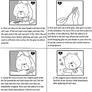 YMCCOOL 100pcs Cat Nail Caps Black Cat Claw Covers Kitten Nail Caps Pet Tips with Adhesives and Applicators Medium