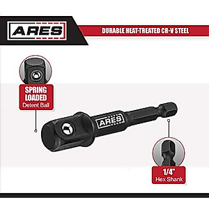 ARES 70000-3-Inch Impact Grade Socket Adapter Set - Turns Impact Drill Driver into High Speed Socket Driver - 1/4-Inch, 3/8-Inch, and 1/2-Inch Drive
