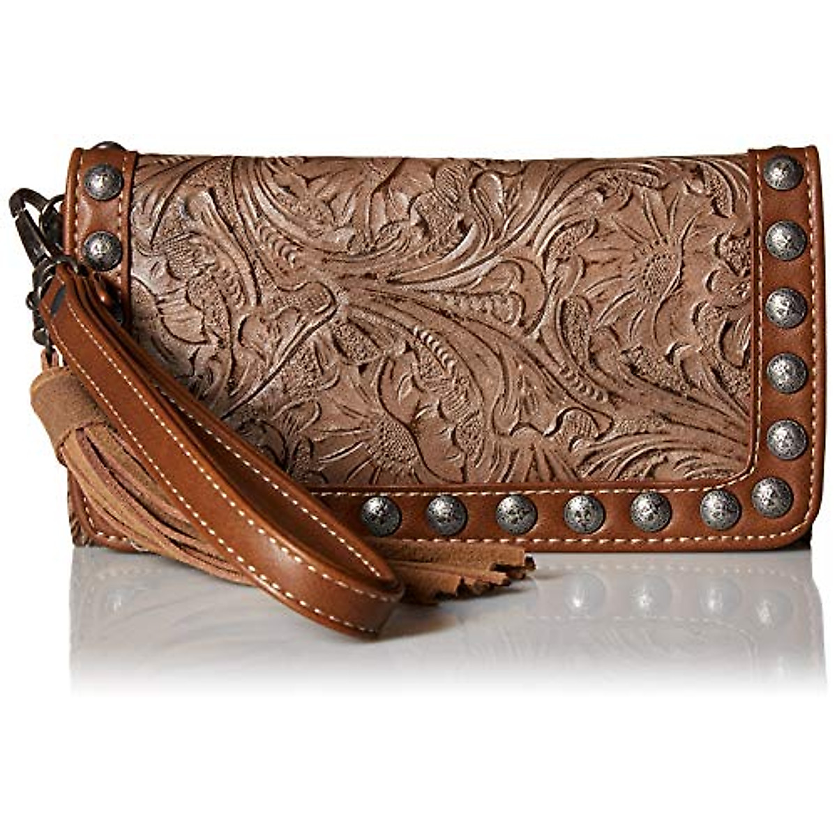 M&F Western Ariana Clutch Wallet Brown One Size