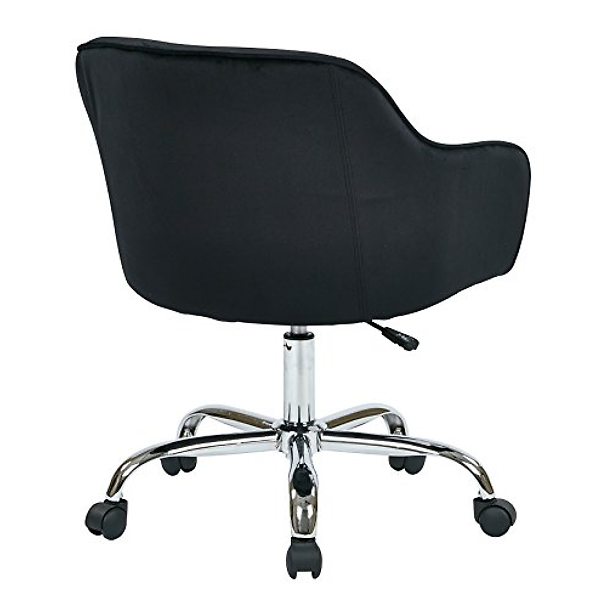OSP Home Furnishings Bristol Chrome Base Upholstered Task Chair, Black Velvet