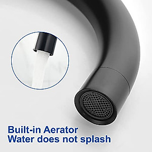 SHAMANDA Bathroom Vanity Sink Faucet 3 Holes, Mordern 2 Handle 8 Inch Widespread Bathroom Lavatory Basin Taps Brass, Valve and cUPC Water Supply Hoses Included, Matte Black, LB106-7