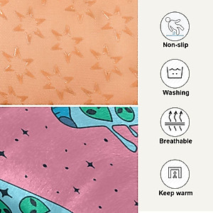 Coikll Alien Pizza Pet Bed Pad Soft Dog Bed Mat with Anti-Slip Bottom, Machine Washable Crate Pad Mattress for Dog Sleeping- 36 * 24inches