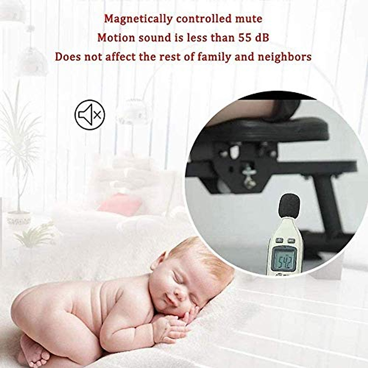 Foldable Rowing Machines Rowing Machine for Home Use Foldable Silent Magnetic Control, Aerobic Exercise Fitness Equipment, Male and Female Weight Loss Muscle Training Water Ro