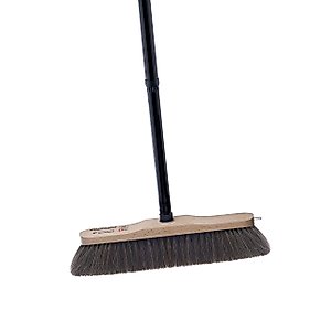 Horsehair Broom Natural Bristles with Metal Handle, Durable Beech Wood Brush Head Genuine Horse Hair Bristles, Swiss Made Broom - Parquet, Solid Hardwood Floor, Tile Surfaces