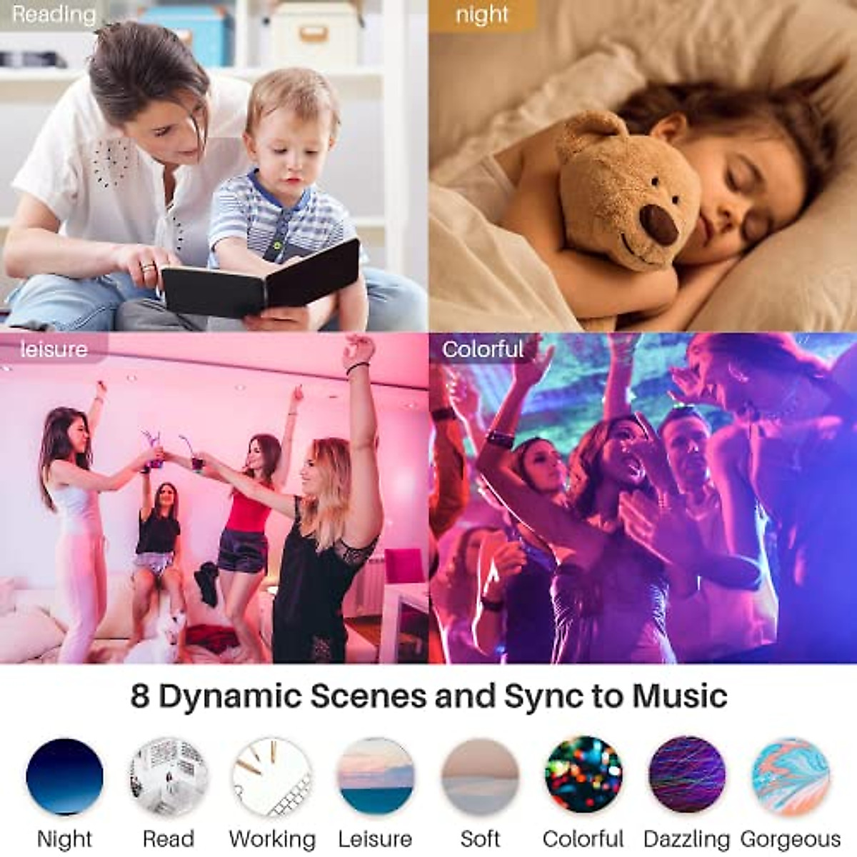 Smart LED Recessed Lighting 6 Inch, IC Rated & ETL Certified Recessed Ceiling Light, RGB & Cool & Warm White Dimmable Color Changing Downlight Work with Alexa/Google, Sync to Music, 1200Lumen,6 Pack