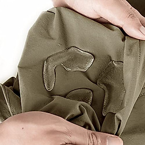 FREE SOLDIER Men's Outdoor Cargo Hiking Pants with Belt Lightweight Waterproof Quick Dry Tactical Pants Nylon Spandex (Mud 32W/30L)