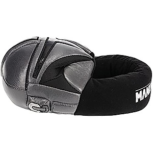 STAR WARS Boys Mandalorian Slipper, Full Body Mando Helmet Novelty Slipper, Grey/Black, Size 1-2 Big Kid