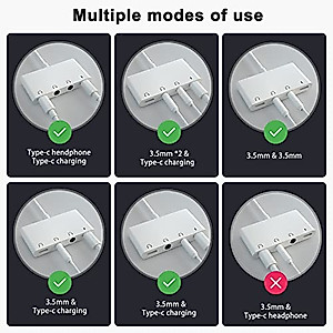 AMLLXEN iPhone Headphone Splitter, 4 in 1 iPad Headphone Adapter with Dual 3.5mm Aux Audio Splitter +Lighting Headphone Jack + iPhone Charging Port, Dongle for iPhone14 13 12 11 X 8 7/ iPad