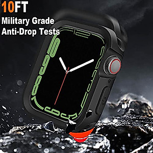 Botomore Matte Soft-Touch Bumper Compatible for Apple Watch Case 45mm/44mm Series 8/7/6/SE/5/4,Premium Military Grade Flexible Lightweight TPU Cover for iWatch Women Men - Blue [no Screen]