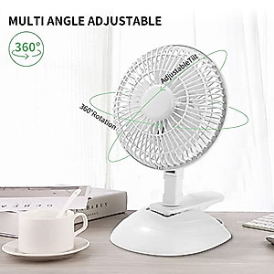 BREEZE LIVING 6 inch Desk Fan, Table Fan Small Electric Clip On Fan with Adjustable Tilt 2 Speed Setting Portable for Home/Office/Bedroom